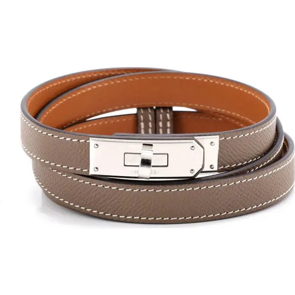 Hermès Kelly Belt Leather Thin - Gray
