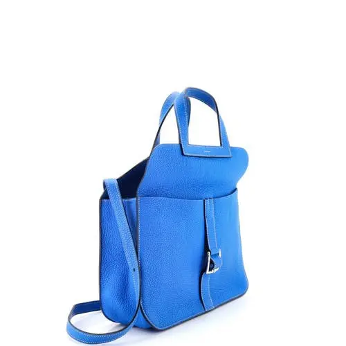 Hermès Halzan Bag Clemence 31 - Blue