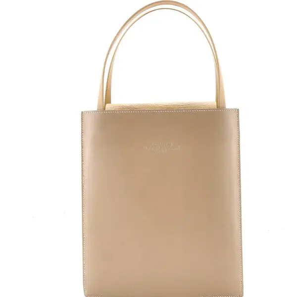 Hermès Lucy Tote Leather Mm - Blanc Casse