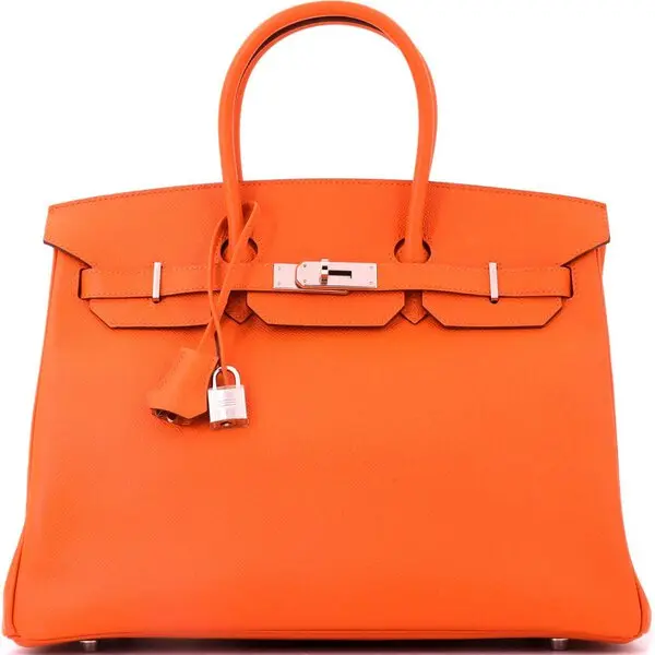 Hermès Birkin Handbag Orange Epsom With Palladium Hardware 35 - Orange H