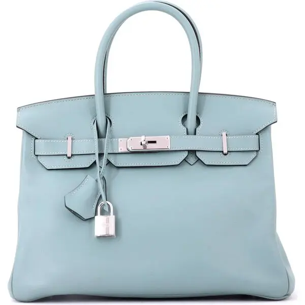 Hermès Birkin Handbag Blue Swift With Palladium Hardware 30 - Ciel