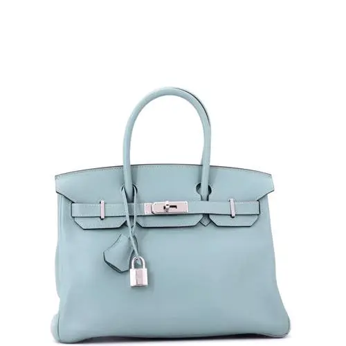 Hermès Birkin Handbag Blue Swift With Palladium Hardware 30 - Ciel