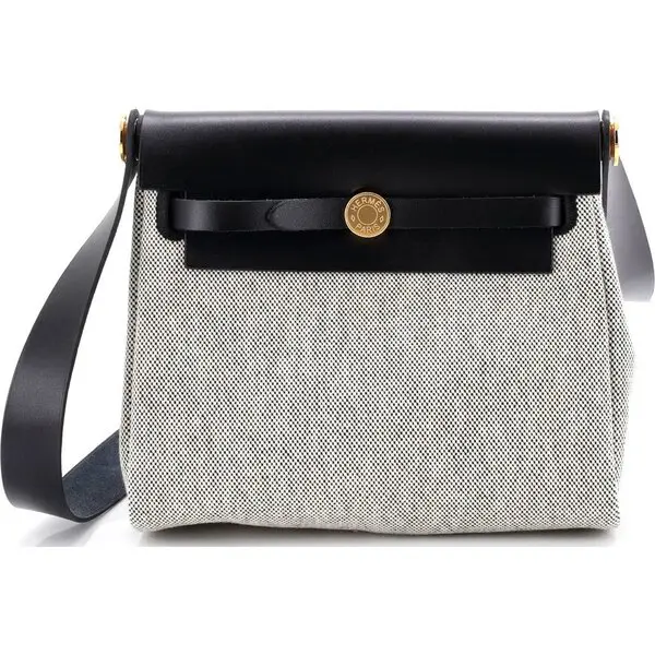 Hermès Herbag Zip Toile And Leather 20 - Black