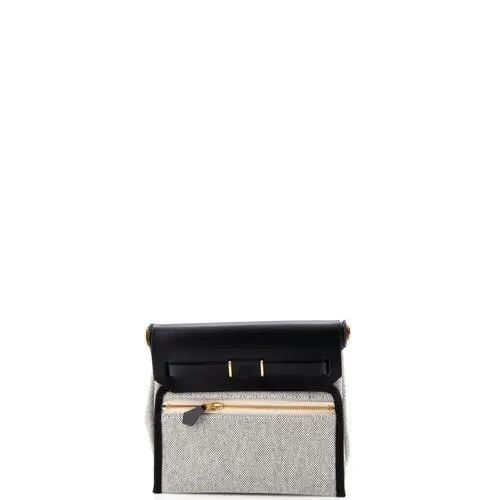 Hermès Herbag Zip Toile And Leather 20 - Black