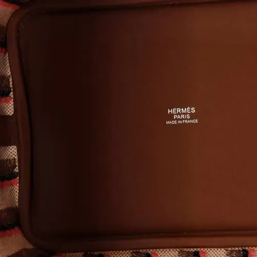 Hermès Couverture Lignes Picotin Lock Bag Embroidered Canvas And Swift Pm - Gold
