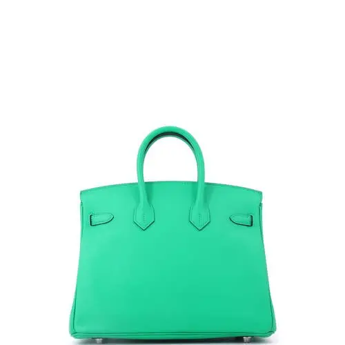 Hermès Birkin Handbag 25 Green Swift With Palladium Hardware - Menthe