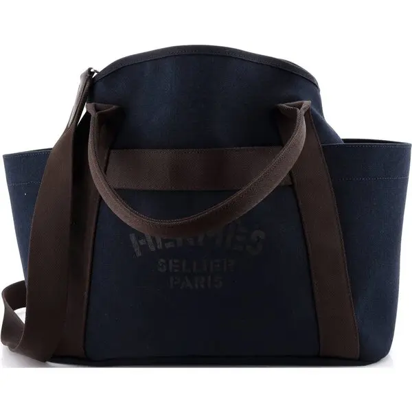 Hermès Sac De Pansage Groom Handbag Canvas - Bleu Nuit
