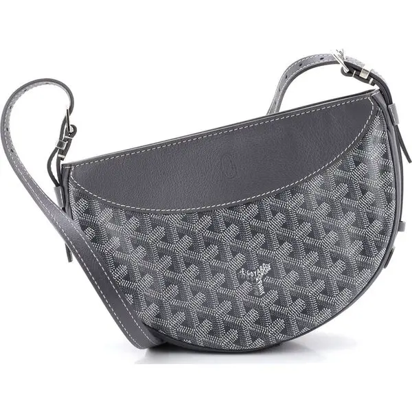 Goyard Hirondelle Shoulder Bag Coated Canvas And Leather - Gray