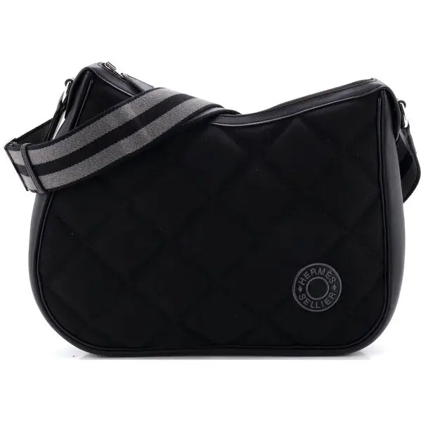 Hermès Horseback Shoulder Bag Woolycot Canvas And Leather