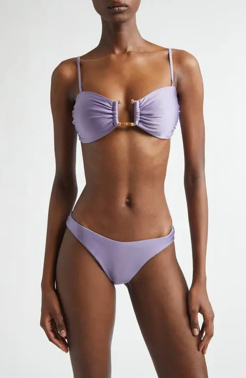 Zimmermann Indra Hardware Bandeau Two-piece Swimsuit - Dusty Lilac