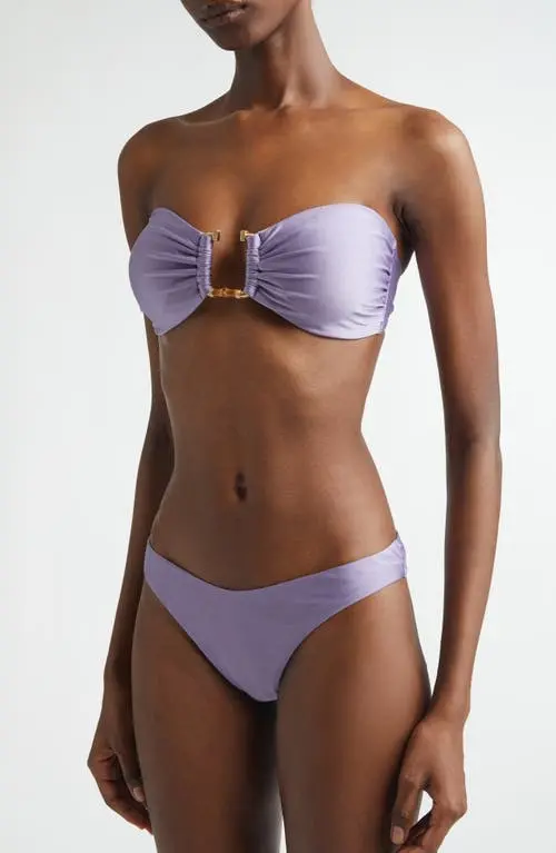 Zimmermann Indra Hardware Bandeau Two-piece Swimsuit - Dusty Lilac