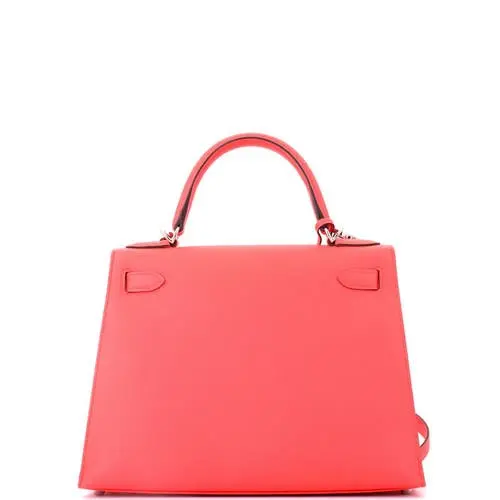 Hermès Kelly Handbag Epsom With Palladium Hardware 28 - Pink