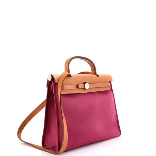 Hermès Herbag Zip Leather And Toile 31 - Pink