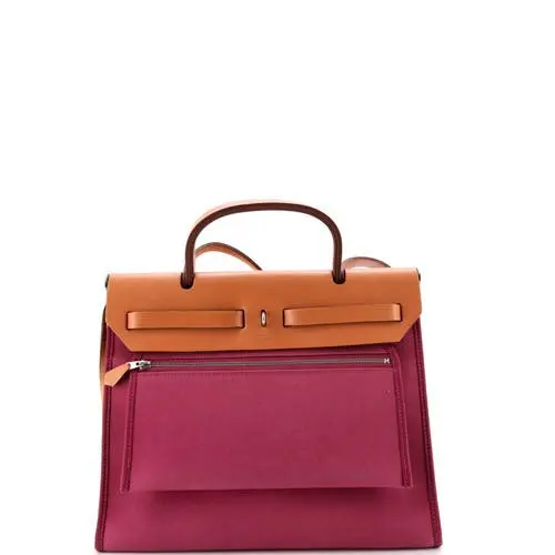 Hermès Herbag Zip Leather And Toile 31 - Pink
