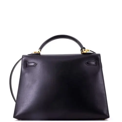 Hermès Kelly Handbag Black Box Calf Leather 32 - Noir