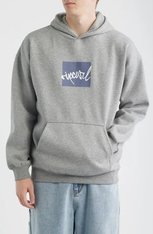 Rip Curl Script Icon Graphic Hoodie - Grey Marle