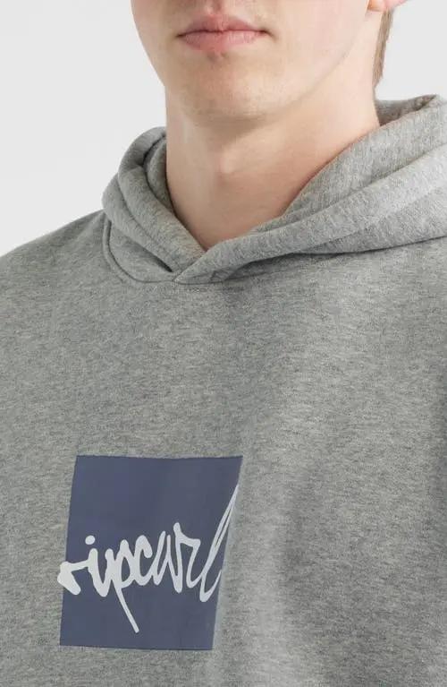 Rip Curl Script Icon Graphic Hoodie - Grey Marle