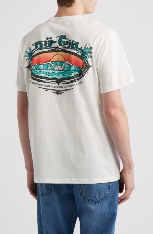 Rip Curl Hazed & Tubed Cotton Graphic T-shirt - Bone
