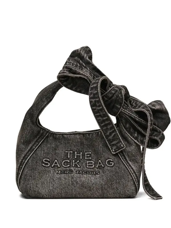 Marc Jacobs Denim Bow Mini Sack Bag - Black Wash