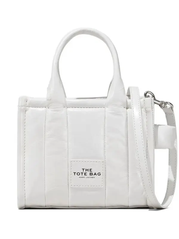 Marc Jacobs Crinkle Leather Crossbody Tote Bag - White