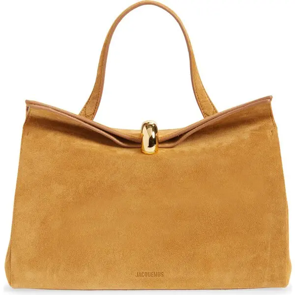 Jacquemus Le Valerie Suede Top Handle Bag - Camel 830