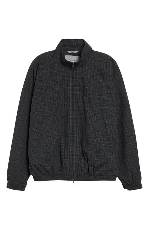 Balenciaga Loop Sports Icon Micro Tartan Technical Cotton Track Jacket - 8069 Navy/dark Green