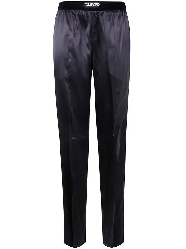 TOM FORD Stretch Silk Satin Pajama Trousers - Black