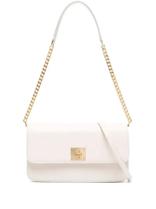 GOLDEN GOOSE Gioia Bag Palmellato Leather Body Gold Metal Details - Beige