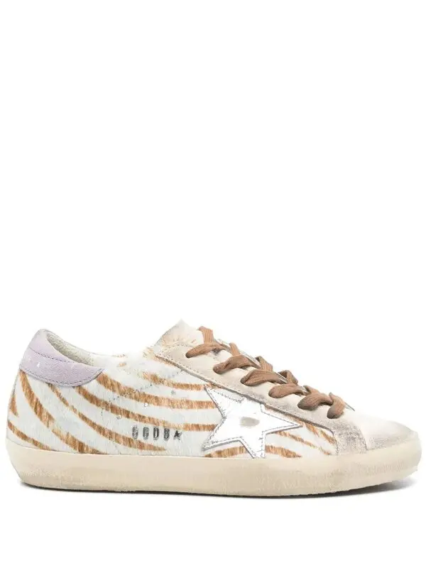 GOLDEN GOOSE Super-star Zebra Print Sneakers - White