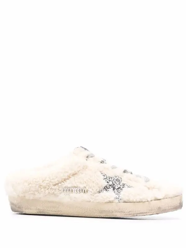 GOLDEN GOOSE Super-star Sabot Shearling Sneakers