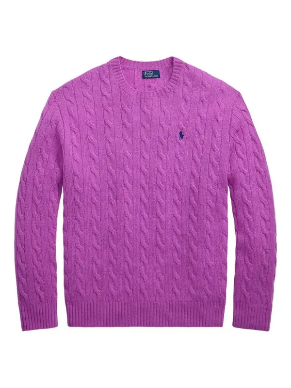 Polo Ralph Lauren Sweater Pullover Cable Knit Oversize - Pink