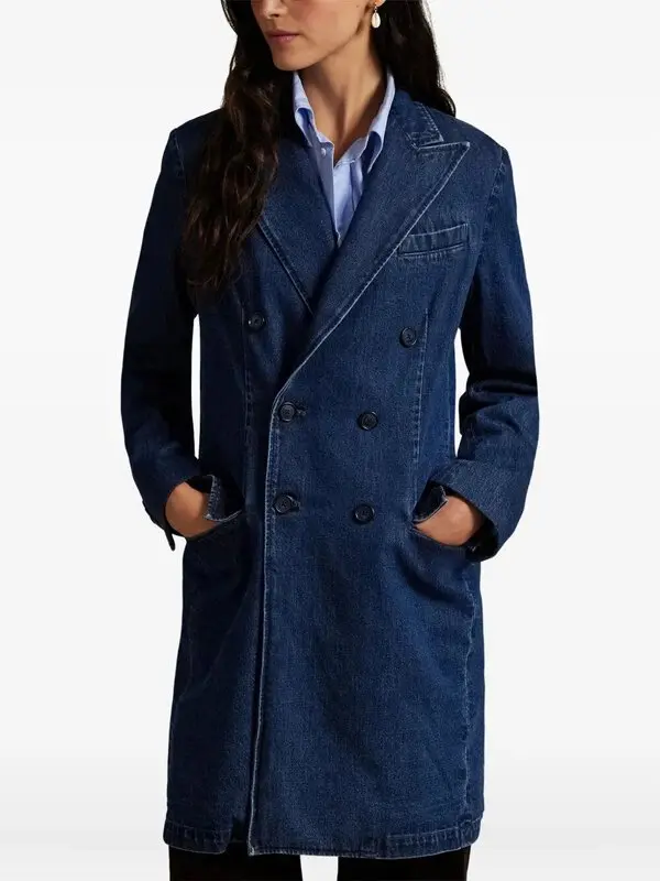 Polo Ralph Lauren Double-breasted Denim Trench Coat - Blue