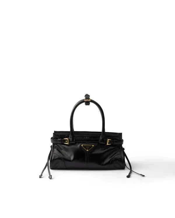 Prada Bonnie Leather Mini Handbag - Black