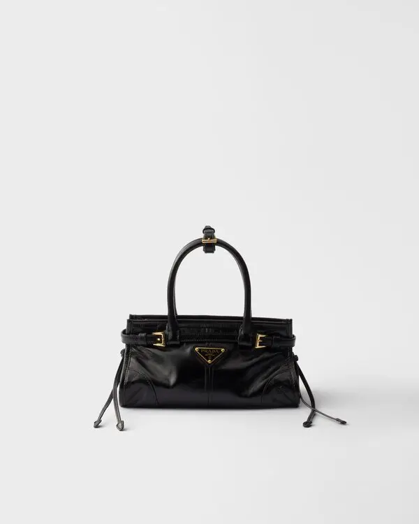 Prada Bonnie Leather Mini Handbag - Black