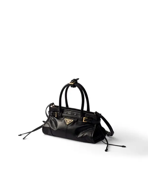Prada Bonnie Leather Mini Handbag - Black
