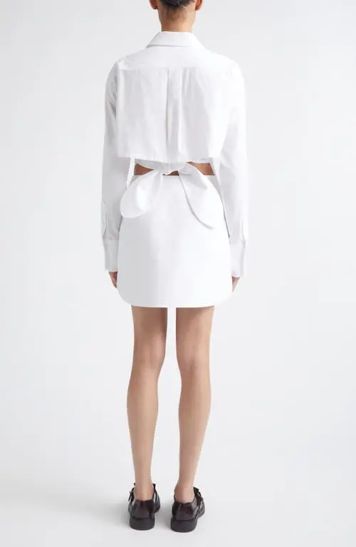 Monse Cotton Poplin Shirtdress With Bunny Ear Ties