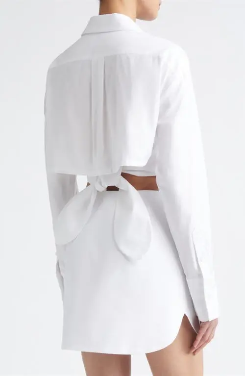 Monse Cotton Poplin Shirtdress With Bunny Ear Ties