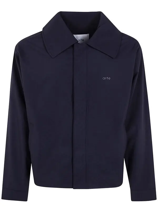 ARTE ANTWERP Big Collar Nylon Jacket - Black