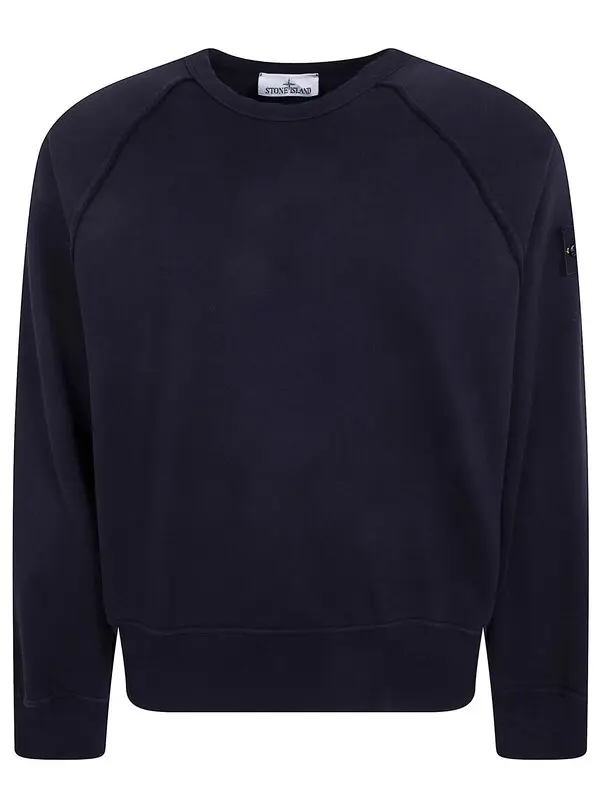 Stone Island Round Neck Sweatshirt - Black