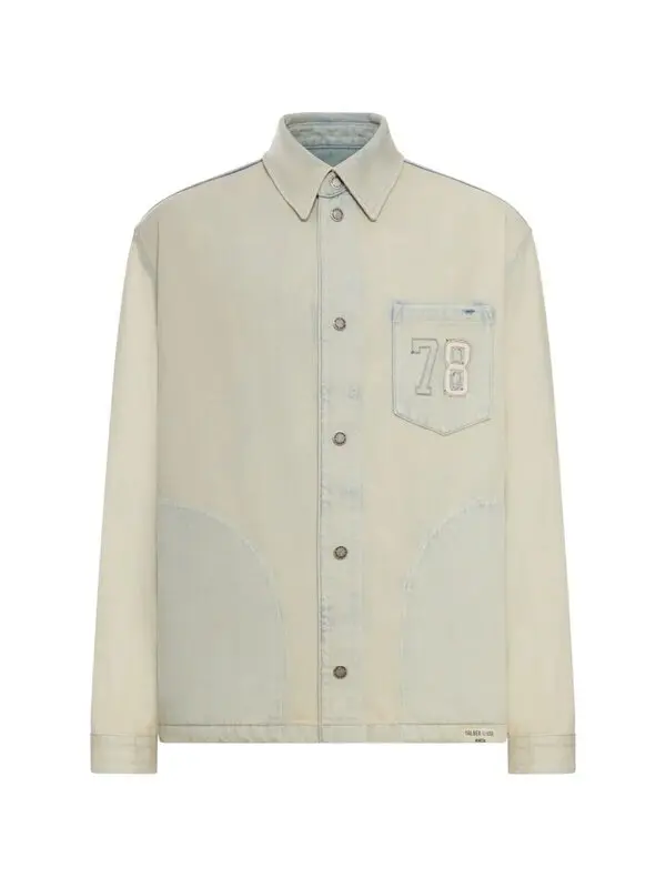 GOLDEN GOOSE Journey M`s Denim Work Jacket Peter Bleach Laguna Wash - Beige