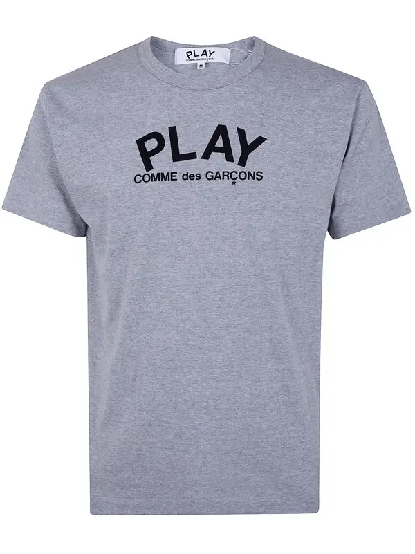 Play Comme Des Garcon Logo Print T-shirt - Gray