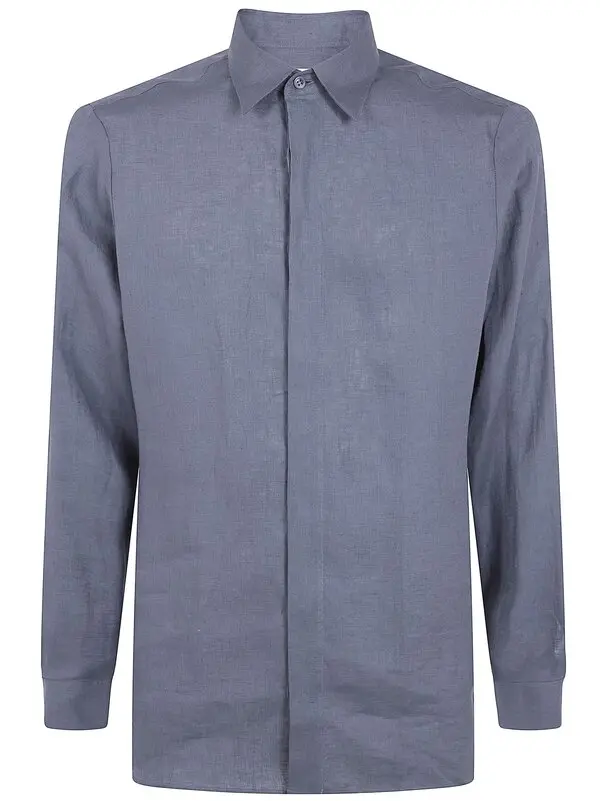LARDINI Linen Shirt - Gray