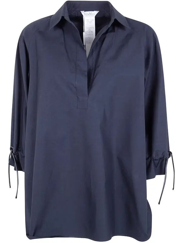 Max Mara Adorini Cotton Popeline Oversized Shirt - Black