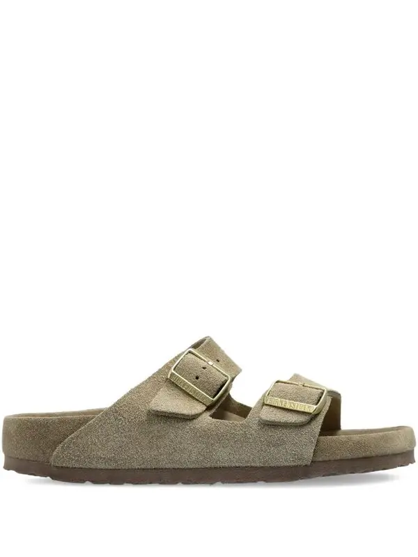 BIRKENSTOCK Arizona Exq Suede Leather Calzata S Slippers - Brown