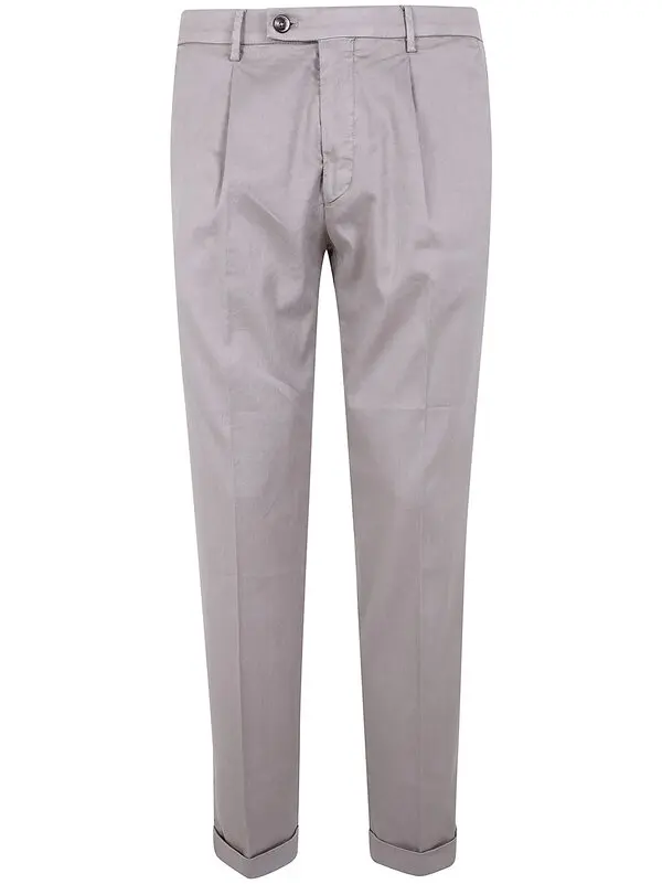 MICHAEL COAL Linen Classic Trousers - Gray