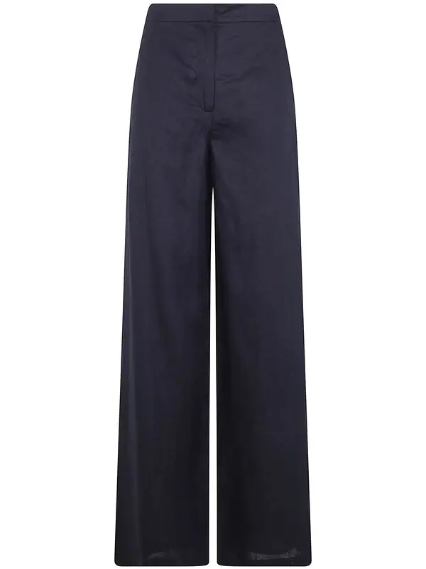 Max Mara Linen Classic Trousers - Black