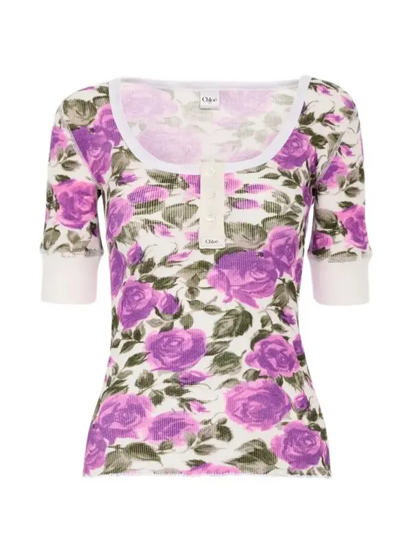 Chloé Floral T-shirt - White