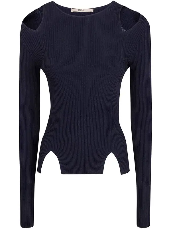 NUUR Round Neck Cut-out Sweater
