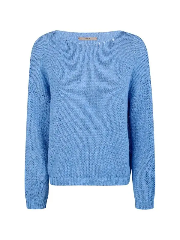 NUUR Boat Neck Sweater - Blue