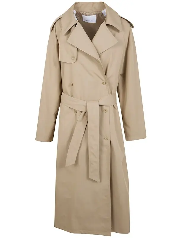 THE FRANKIE SHOP Riva Cotton Trench Coat - Beige
